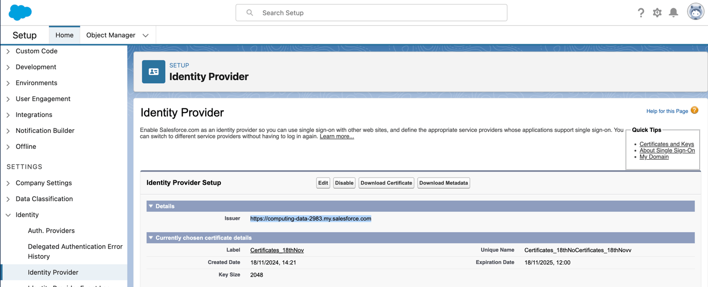 How to configure Salesforce SSO